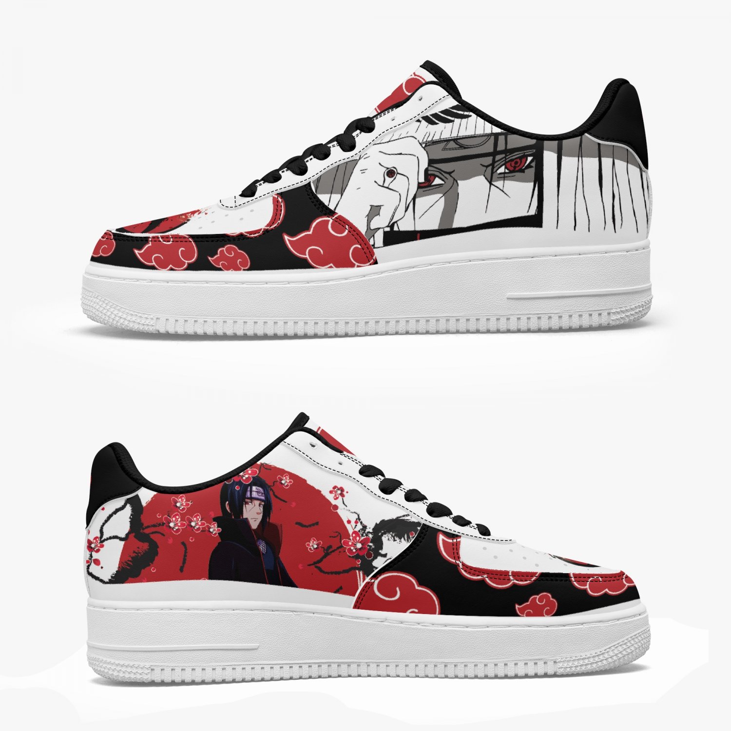 Naruto Akatsuki Custom Men Sneakers, Itachi Uchiha Inspired Shoes ...