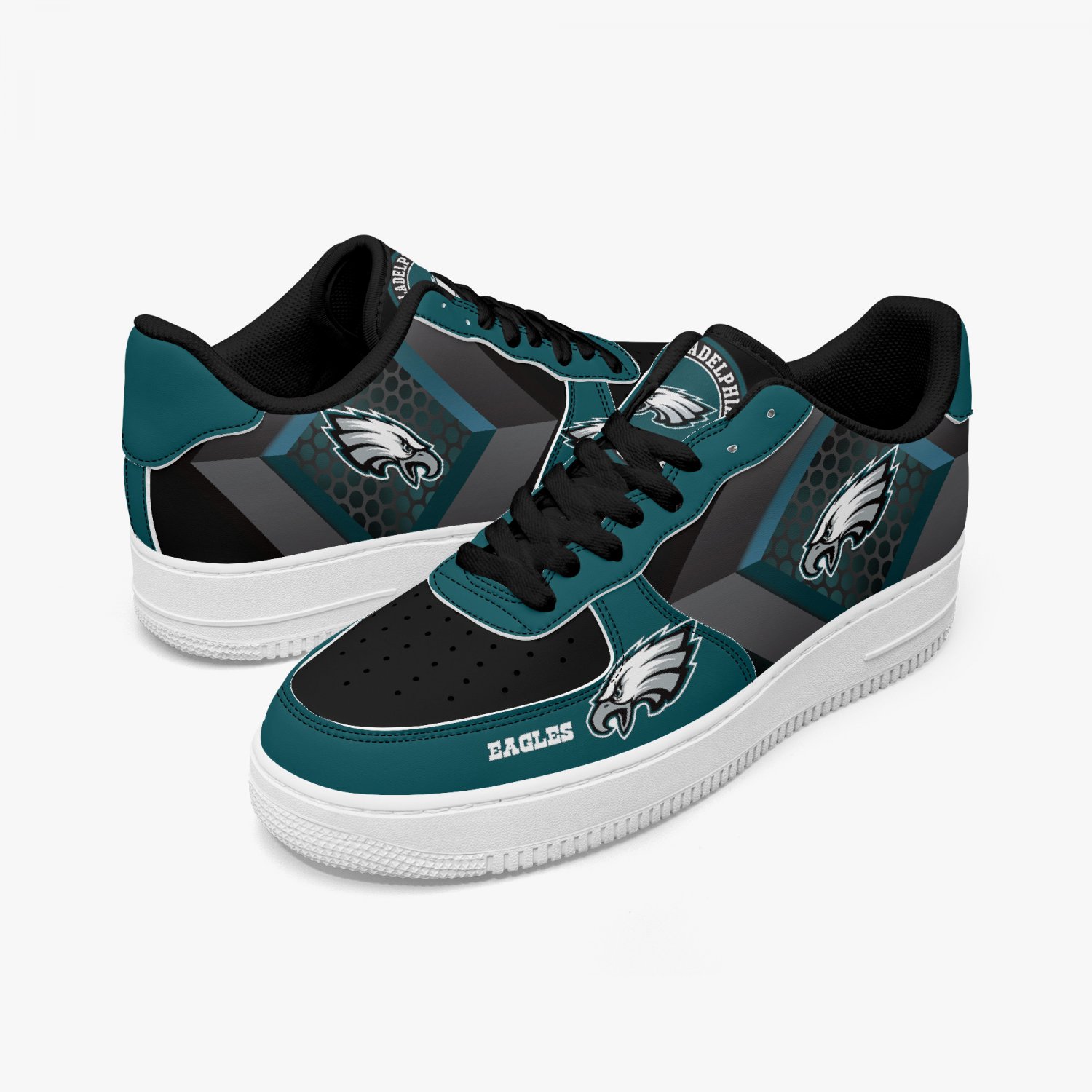 Philadelphia Eagles Inspired Custom Men Sneakers, NFL Fan Footwear ...