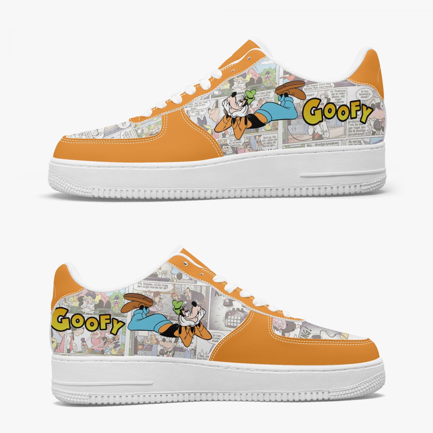 Goofy Comic Strip Custom Men Sneakers, Disney Cartoon Classic Footwear ...