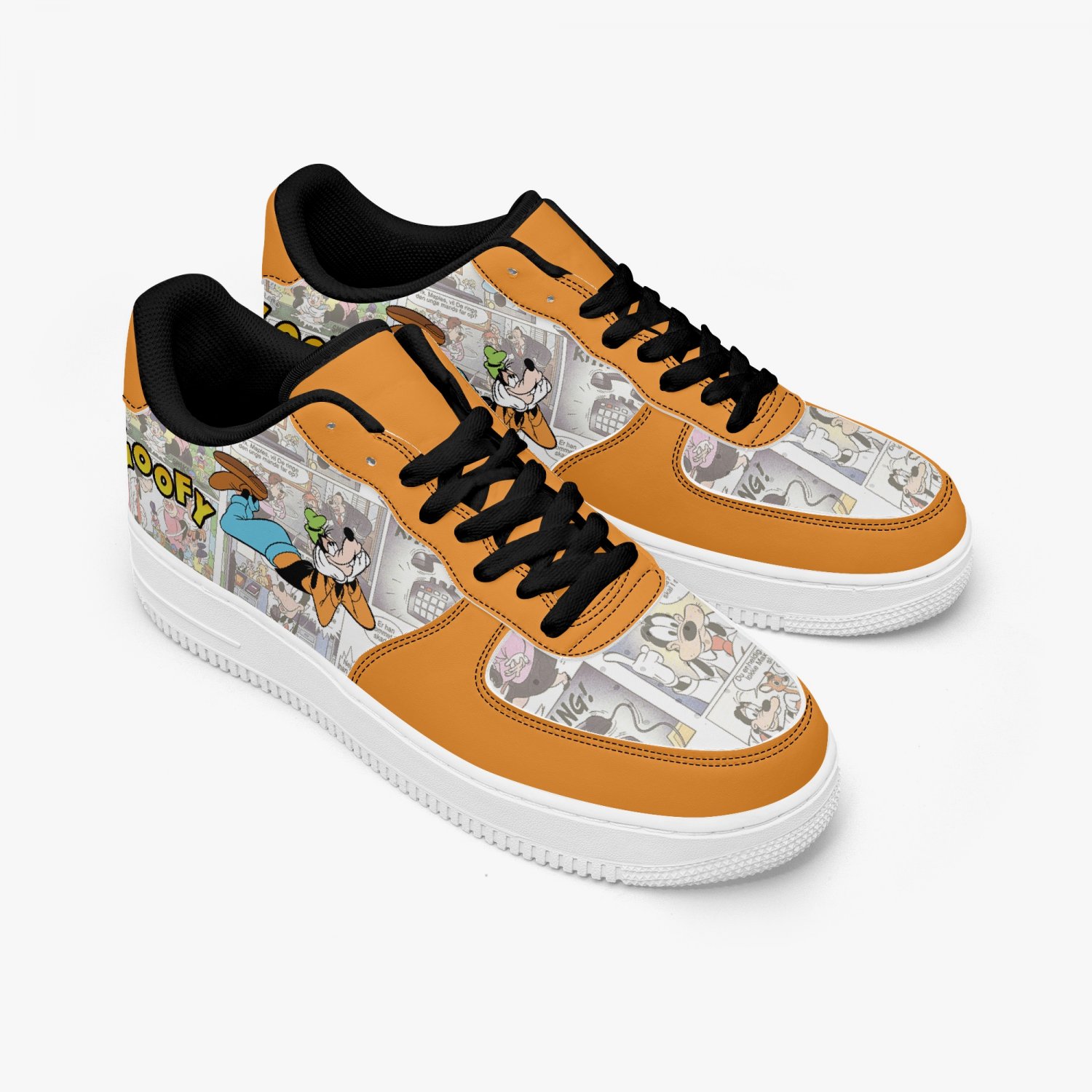 Goofy Comic Strip Custom Men Sneakers, Disney Cartoon Classic Footwear ...
