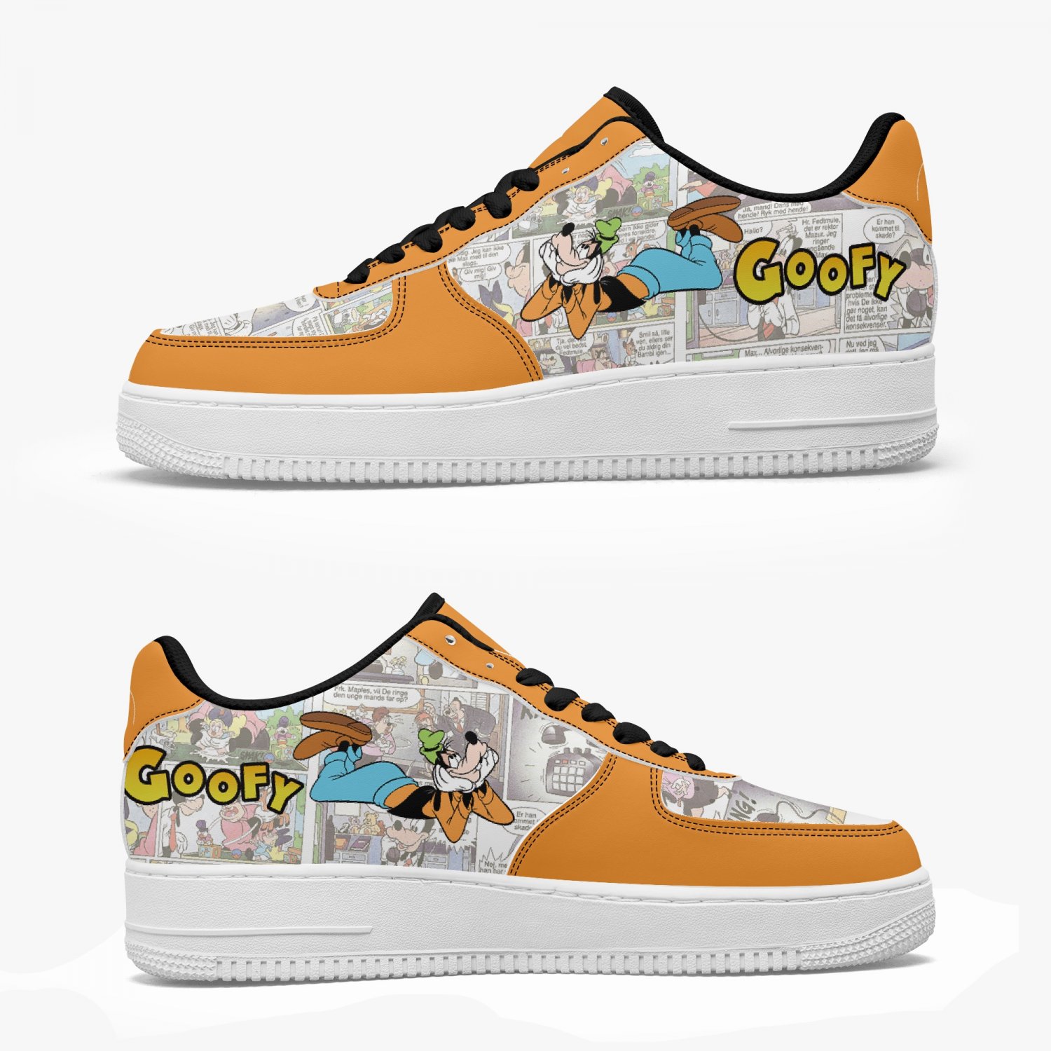 Goofy Comic Strip Custom Men Sneakers, Disney Cartoon Classic Footwear ...