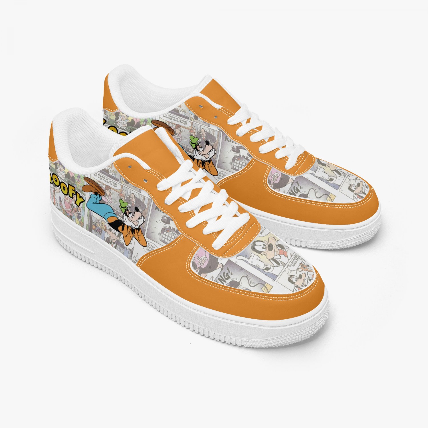 Goofy Comic Strip Custom Men Sneakers, Disney Cartoon Classic Footwear ...