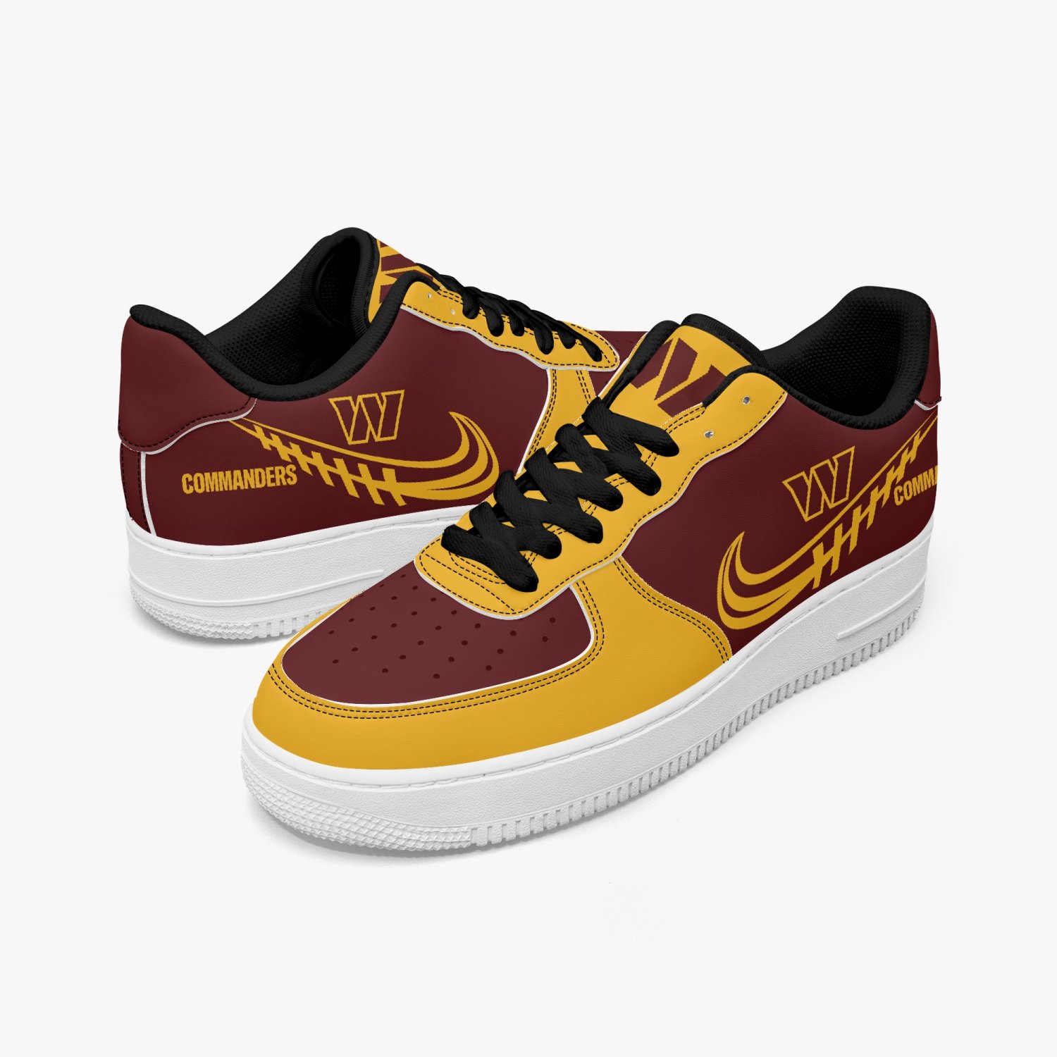 Washington Commanders Inspired Custom Men Sneakers, Bold Maroon & Gold ...
