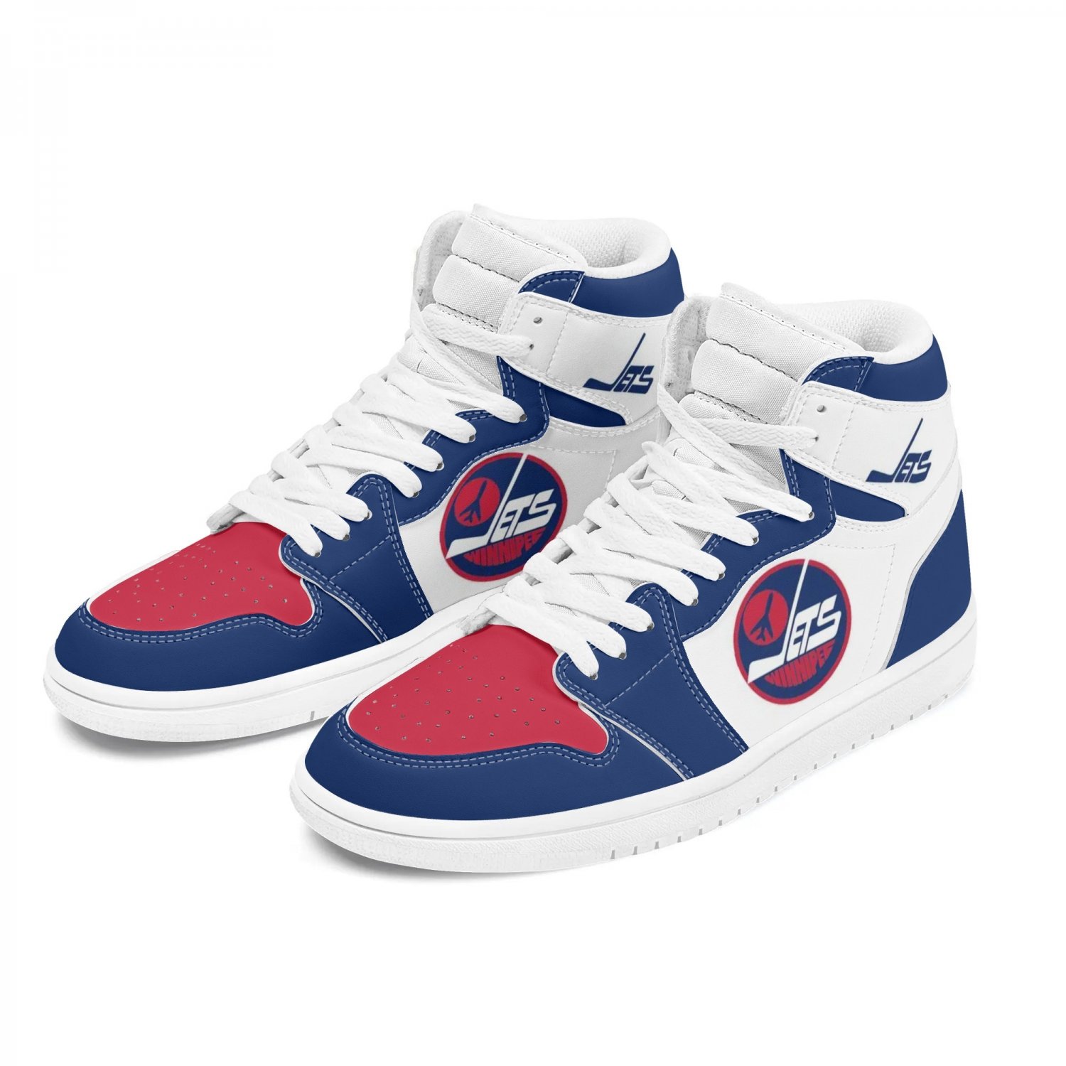 Winnipeg Jets Retro Men High-Top Sneakers | Classic Red, White, and ...