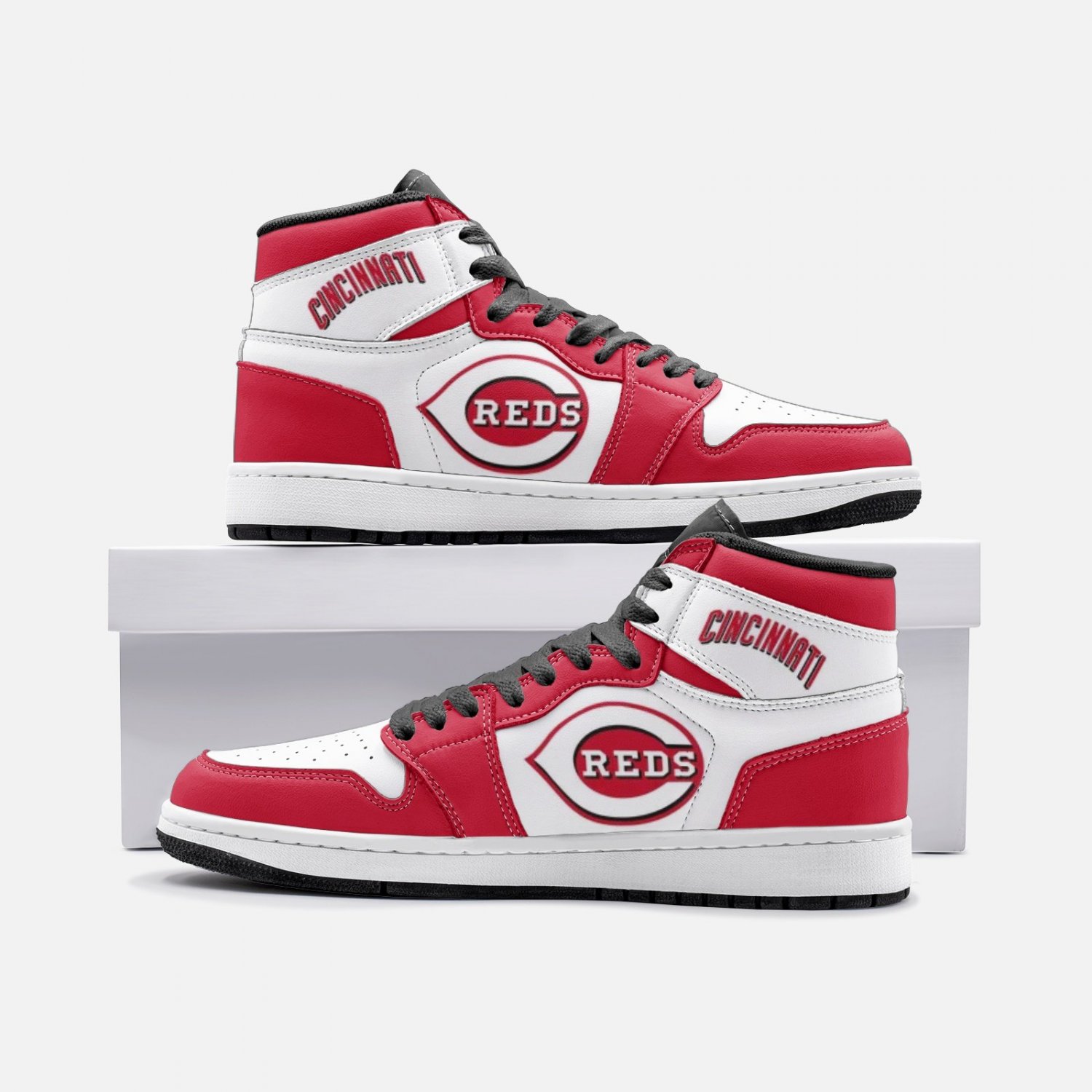 Cincinnati Reds Men High-Top Sneakers | Vibrant Red and White Team Logo ...