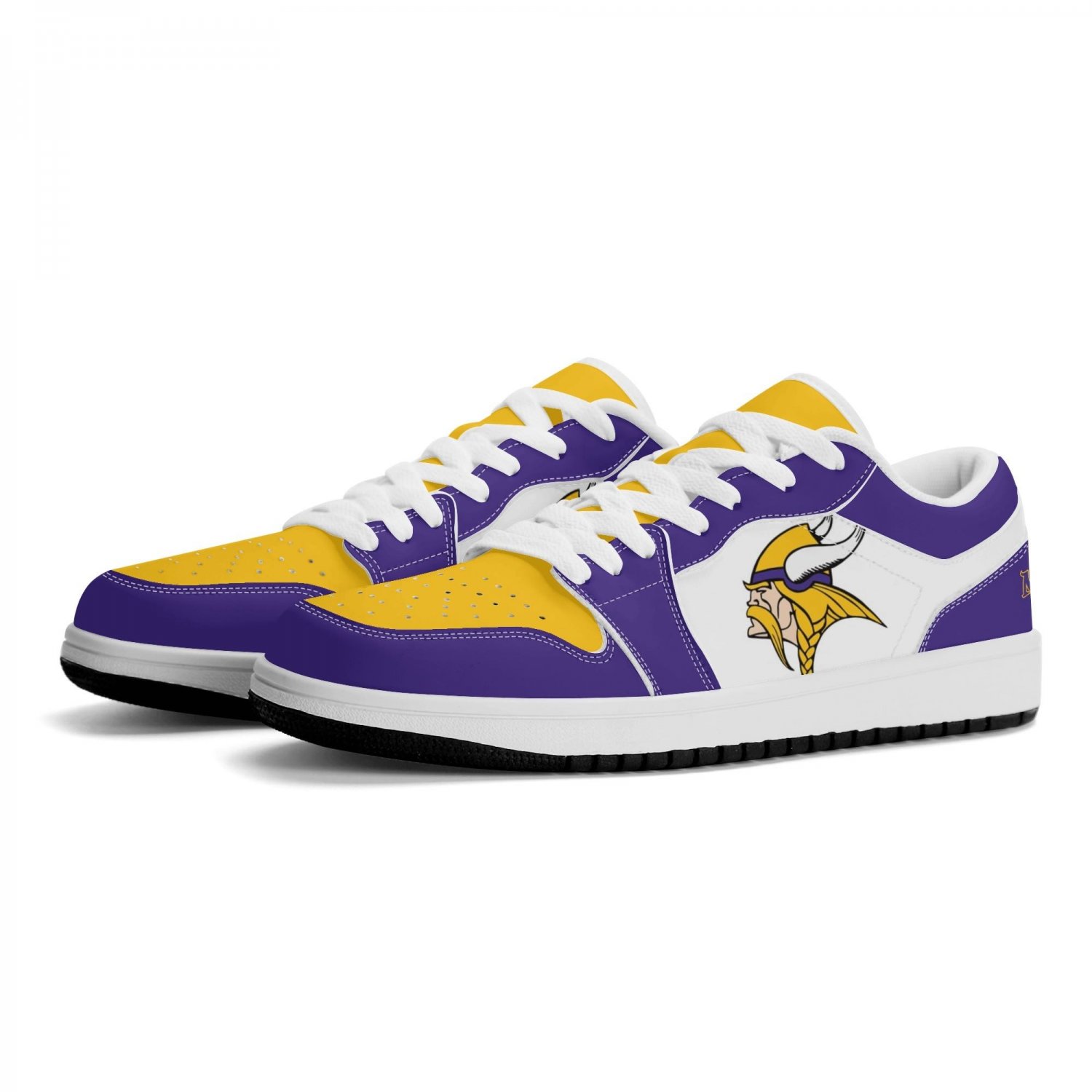 Custom Minnesota Vikings Men Low-Top Sneakers – Purple, Gold & White ...