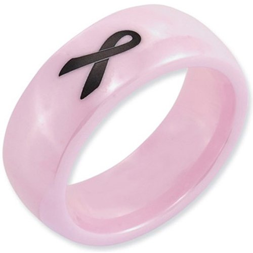 COI Pink Ceramic Breast Cancer Ring - TG924AA