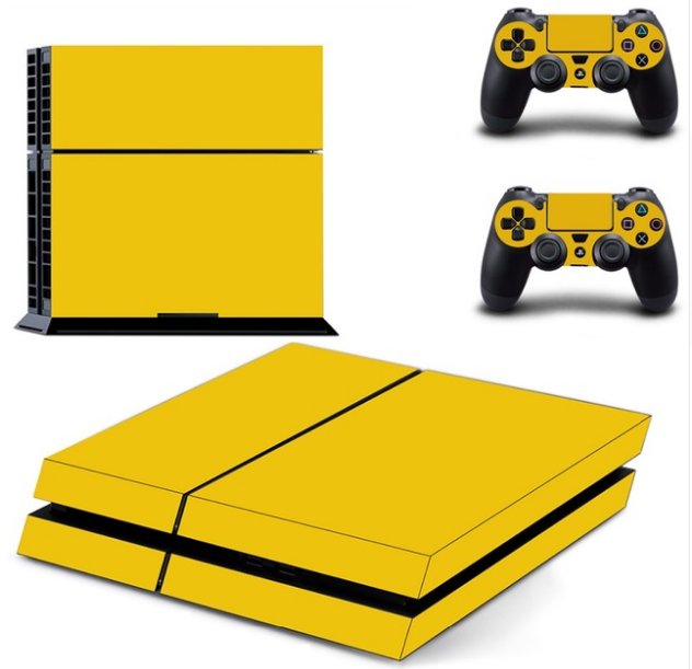 Pure Yellow Vinyl Decal Design Skin PS4 Stickers For PS4 Console System ...