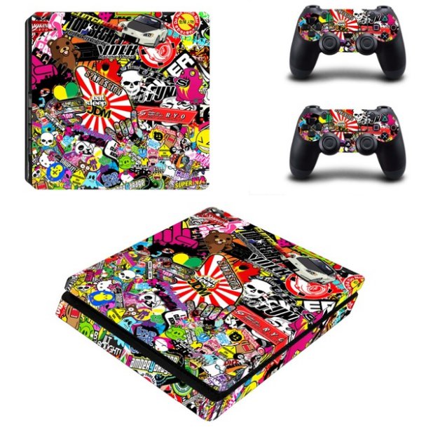 Graffiti Vinyl Decal Warp PS4 Slim Skin Sticker for Sony PlayStation 4 ...