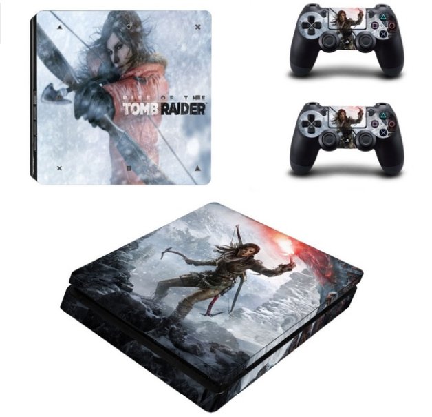 Tomb Raider Vinyl Decal PS4 Slim Skin PS4 Slim Console+Controller ...