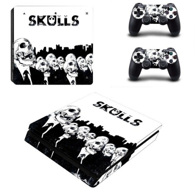 Skulls Design Cover Warp PS4 Slim Skin Sticker for PS4 Slim Console ...