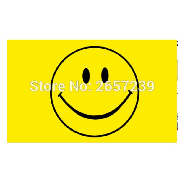 yellow SMILEY FACE Flag 3x5FT banner 100D 150X90CM Polyester brass ...