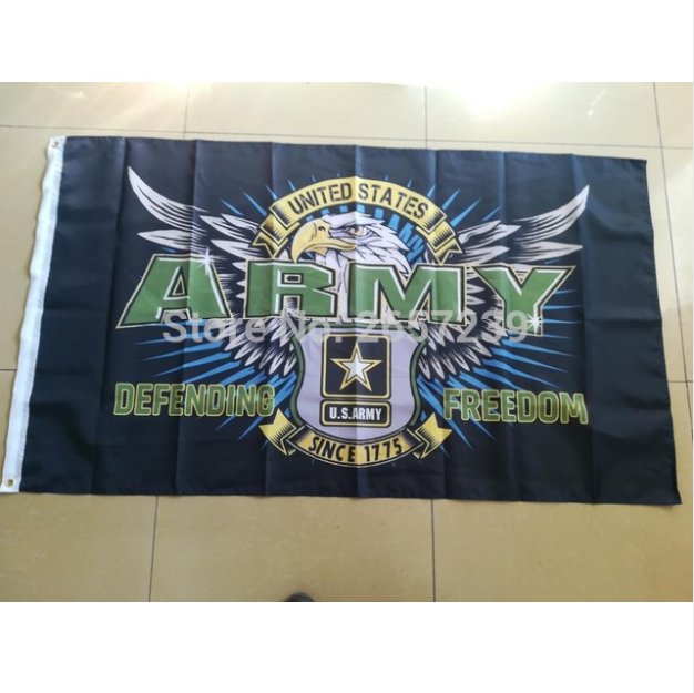 US Army Defending Freedom Flag 3x5FT banner 100D Polyester brass ...