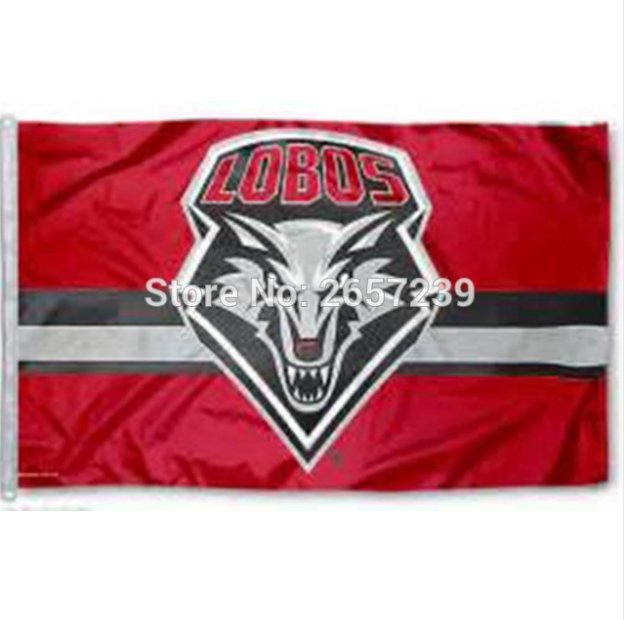 New Mexico Lobos Flag 3x5FT NCAA banner 100D Polyester brass grommets ...