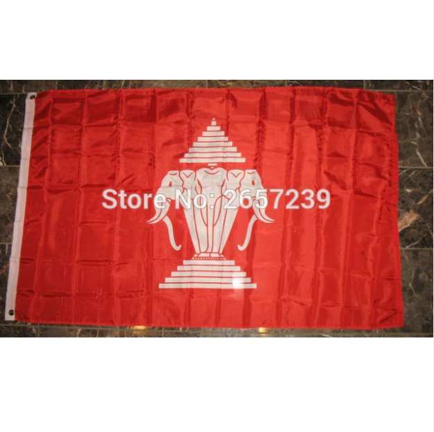 Old Laos Laothian 3 Elephant Flag 3x5FT banner 100D Polyester brass grommets custom66