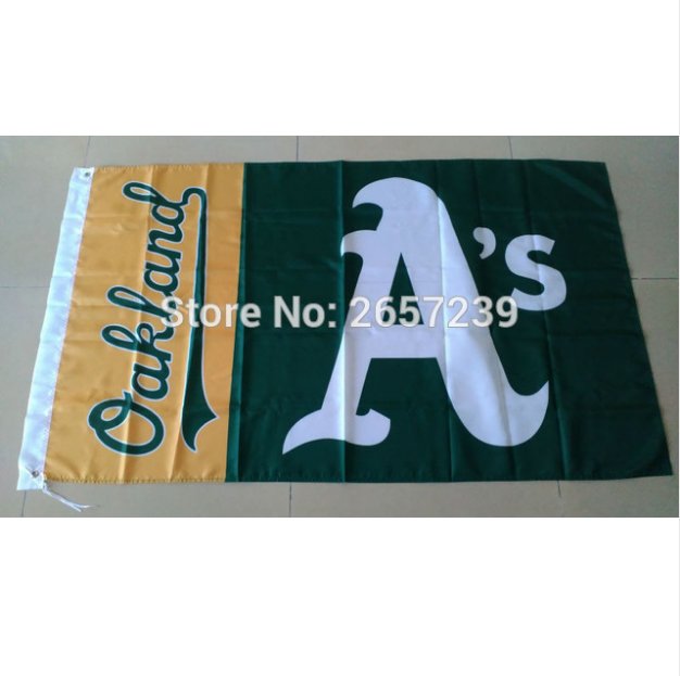 Oakland Athletics logo wordmark Flag3x5FT MLB banner 100D Polyester ...