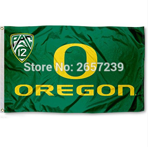 Oregon Ducks PAC 12 College Flag 3x5FT NCAA banner 100D Polyester brass ...