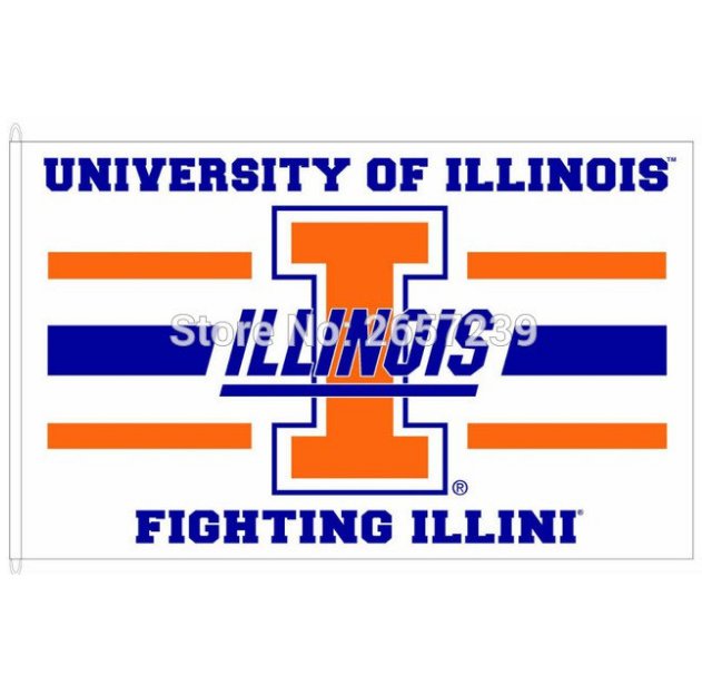 NCAA Illinois Fighting Illini Flag 3x5FT banner 100D Polyester brass ...