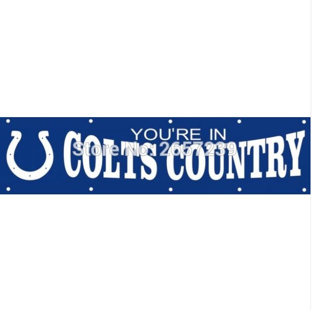 Indianapolis Colts banner Flag NFL banner 100D 240x60CM Polyester brass ...