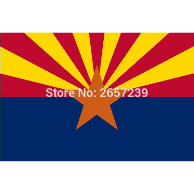 Arizona State Flag 3x5FT banner 100D 150X90CM Polyester brass grommets ...