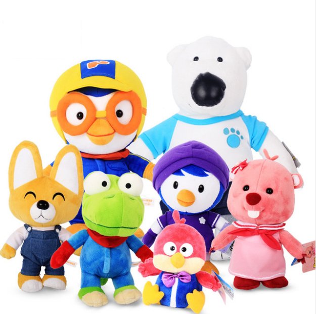 7pcs/lot Korea Pororo Plush Toys Doll Pororo Petty Eddy Crong Loopy ...