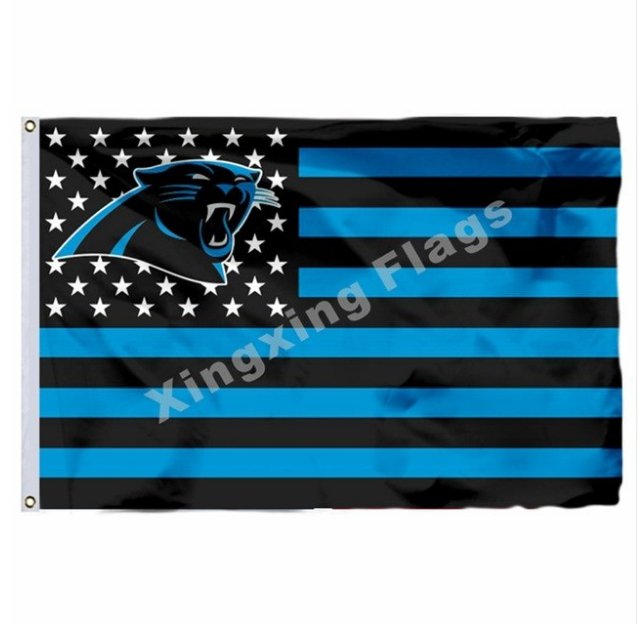 Carolina Panthers With Modified US Flag 3x5ft Polyester NFL Banner ...