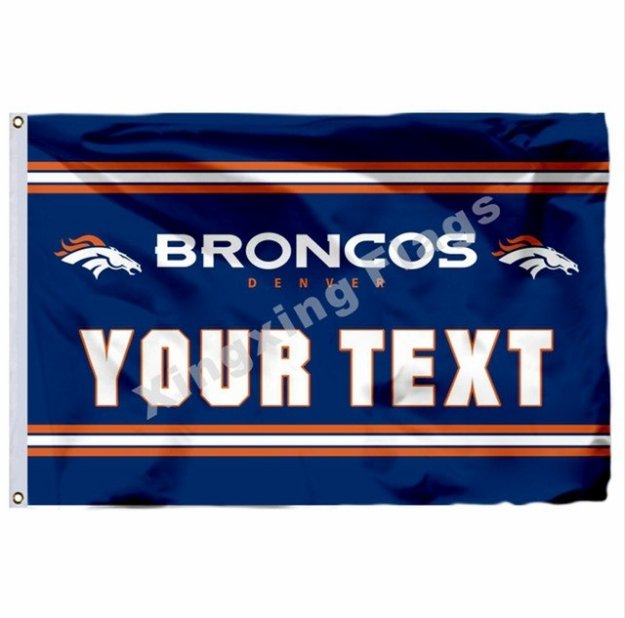 Denver Broncos Custom Your Text Flag 3x5ft Polyester NFL1 Team Banner ...