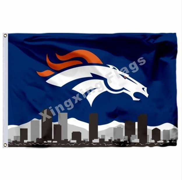 Denver Broncos Denver Skyline Flag 3x5ft Polyester NFL Team Banner ...