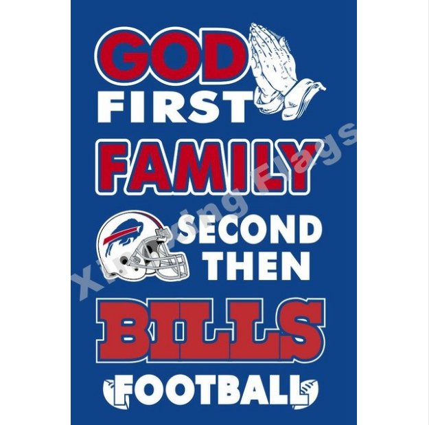 3x5ft God First Family Second Then Buffalo Bills Vertical Flag