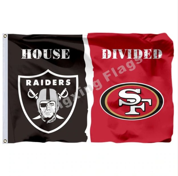 Oakland Raiders San Francisco 49ers House Divided Flag 3x5ft Polyester ...
