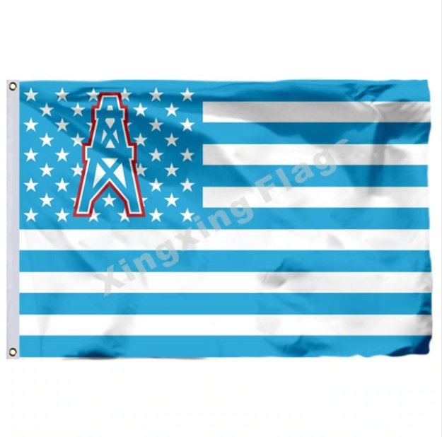 Houston Oilers With Modified US Flag 3x5ft Polyester NFL1 Banner Flying ...