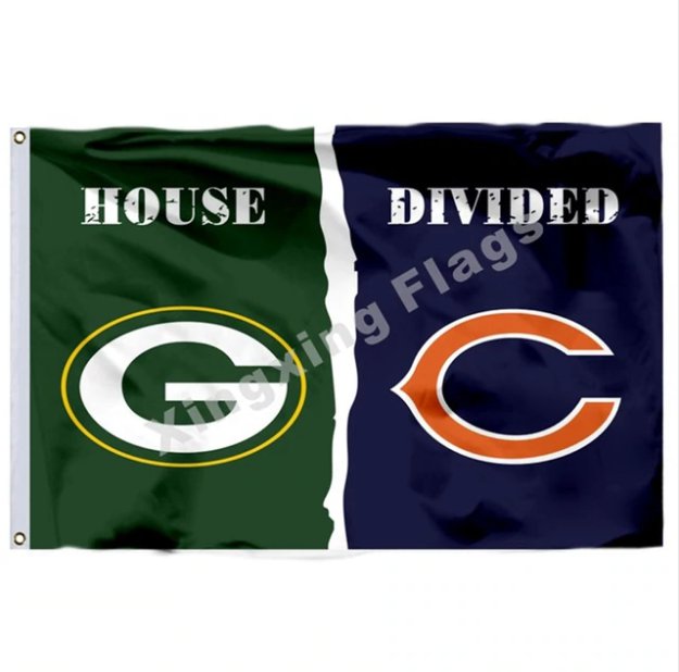 Green Bay Packers Chicago Bears House Divided Flag 3x5ft Polyester NFL1 ...