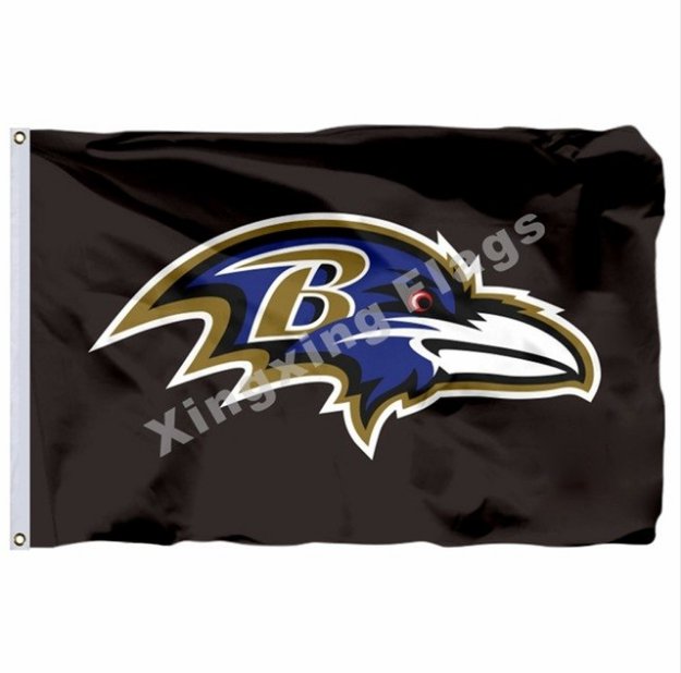 Baltimore Ravens Logo Flag 3x5ft Polyester NFL Banner Flying Size No.4 ...