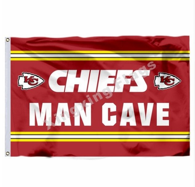 Kansas City Chiefs Man Cave Flag 3x5ft Polyester NFL1 Banner Flying ...