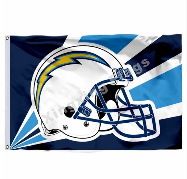 San Diego Chargers Helmet Lighting Flag 3x5ft Polyester NFL Banner Size ...