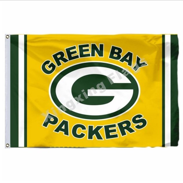 Green Bay Packers Wordamark Flag 3x5ft Polyester NFL Team Banner Flying ...