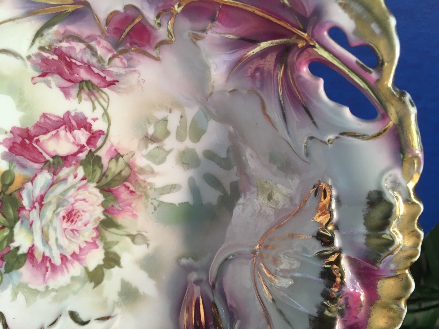 VINTAGE IPF Germany c1903-30 Porcelain Bowl Floral Iridescent ...