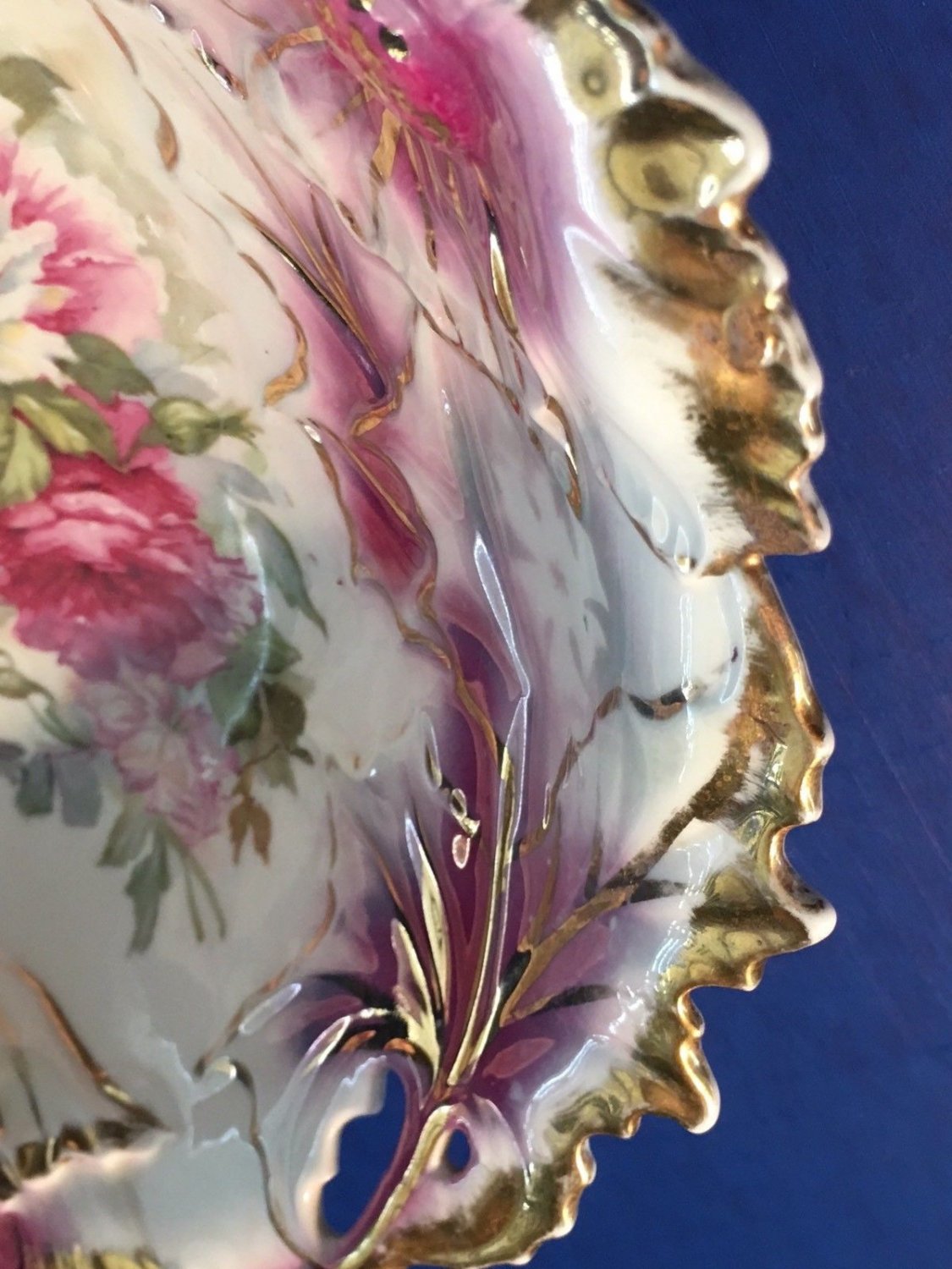 VINTAGE IPF Germany c1903-30 Porcelain Bowl Floral Iridescent ...
