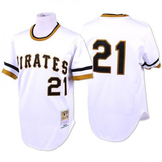 Men's Roberto Clemente Pittsburgh Pirates White Throwback Jersey