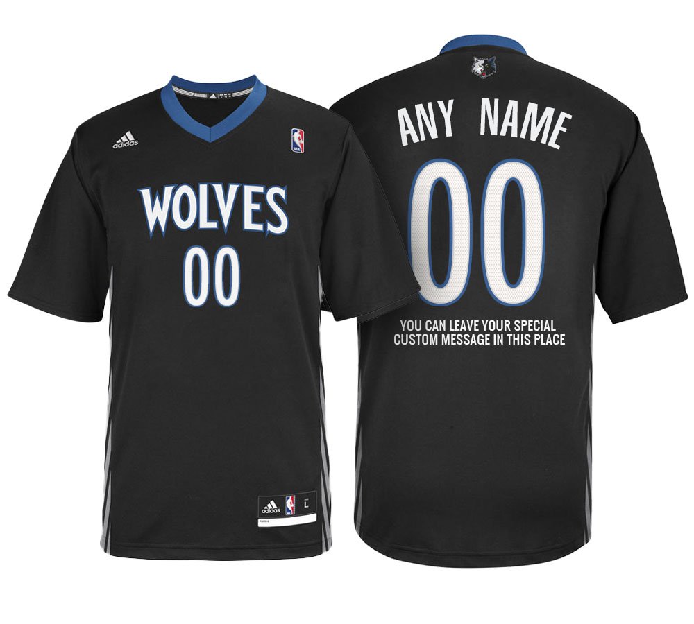 2017 Mens Minnesota Timberwolves Alternate Black Custom Jersey