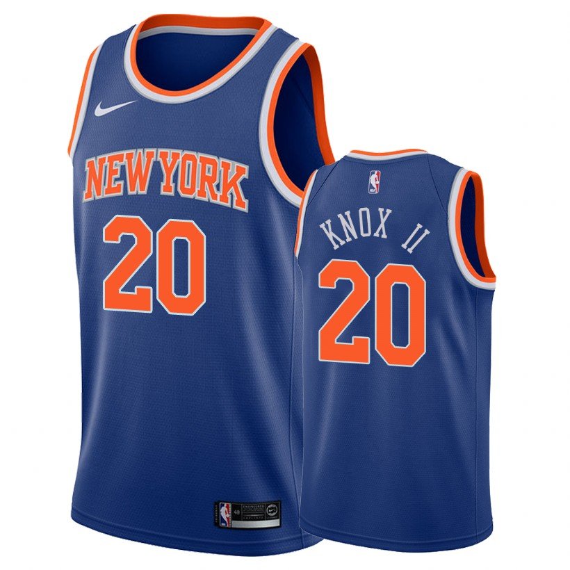 New York Knicks Kevin Knox II #20 Blue Icon Stitched Jersey