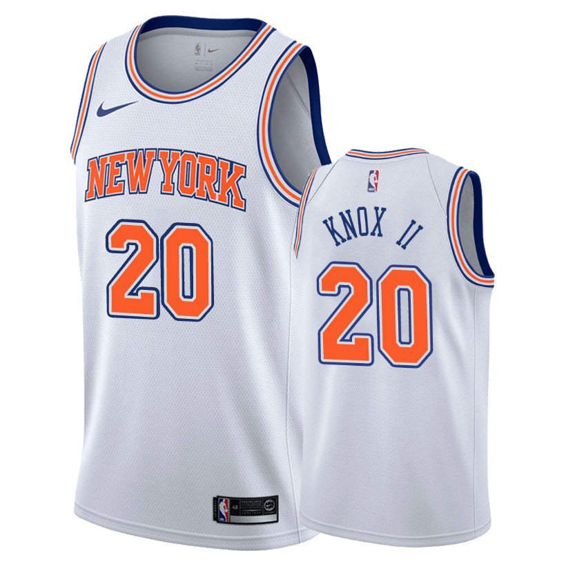 New York Knicks Kevin Knox II #20 White Statement Stitched Jersey