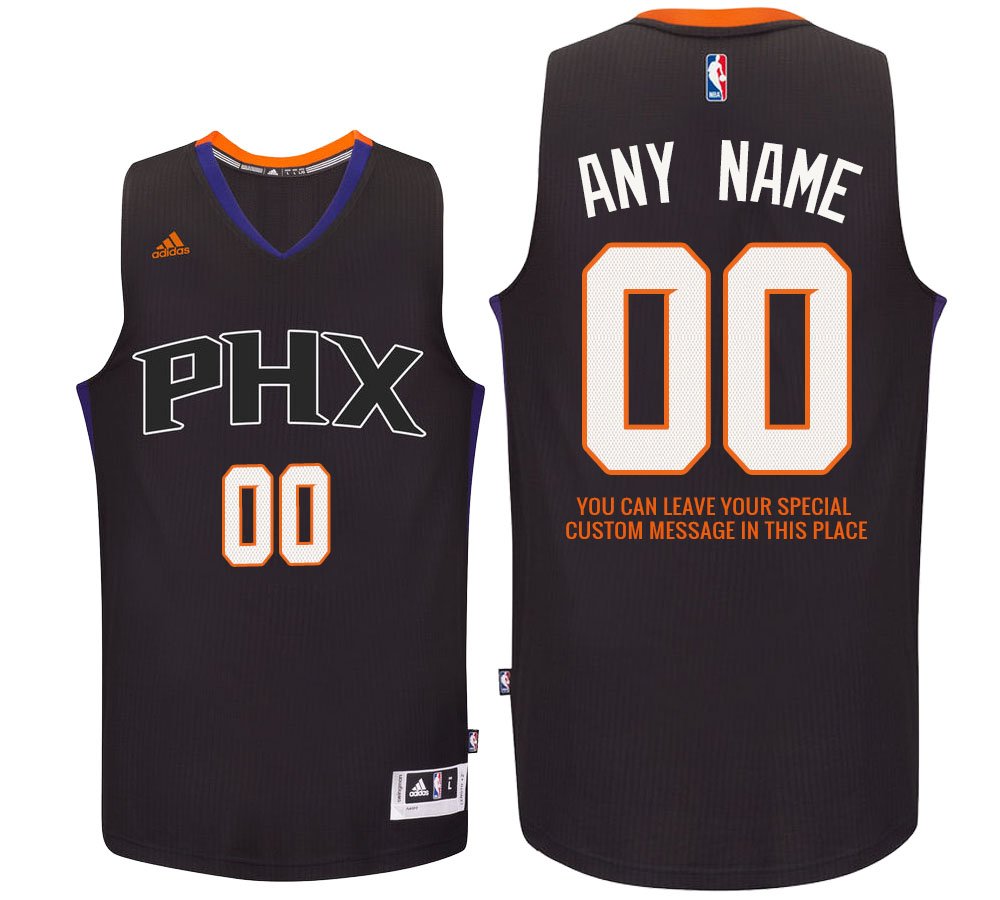 2017 Mens Phoenix Suns Alternate Black Custom Stitched Jersey