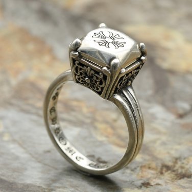 Chrome Hearts S925 Sterling Silver Butterfly diamond shape ring Handmade ring