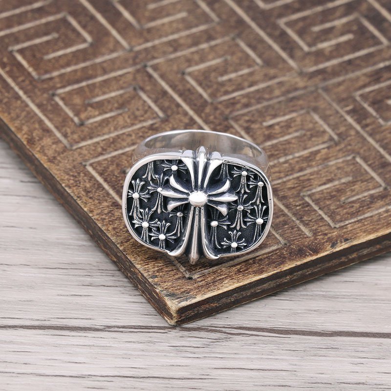 Chrome Hearts Tombstone Cross ring S925 Sterling Silver ring Cross ...