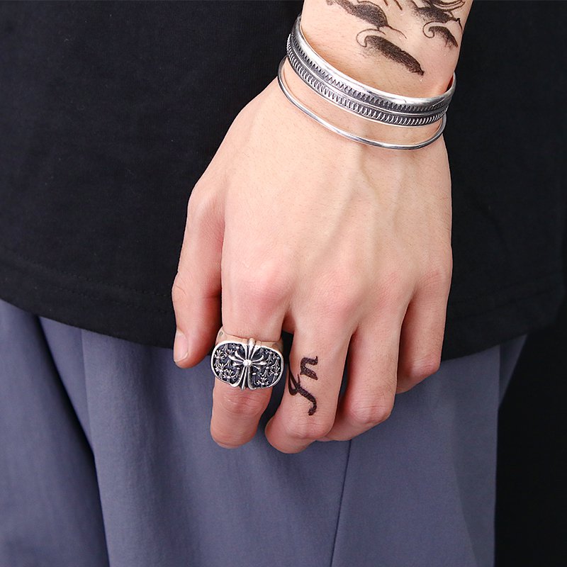 Chrome Hearts Tombstone Cross ring S925 Sterling Silver ring Cross ...