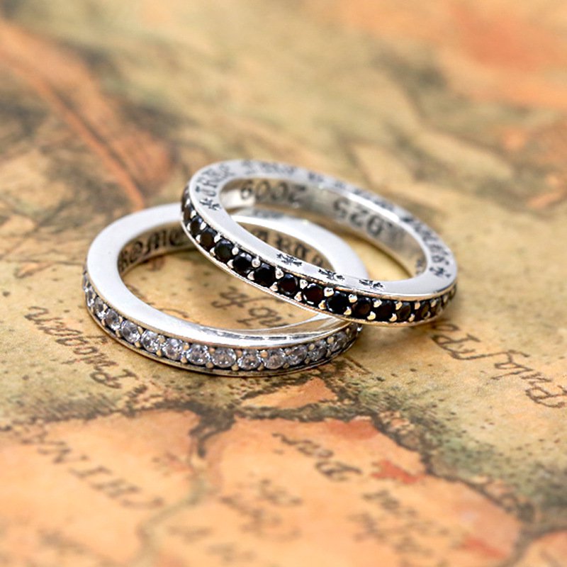 Chrome Hearts ring S925 Sterling Silver Cross Mosaic zircon ring ...