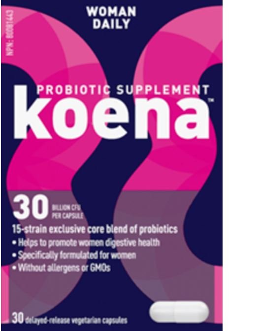 Koena Probiotic Supplement Woman Daily 30 Billion CFU 2 x 30 unit From ...
