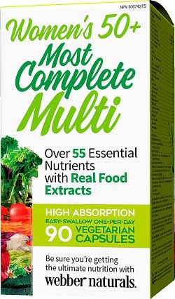Webber Naturals Most Complete Multi Vitamin Capsules-Women's 50 Plus ...