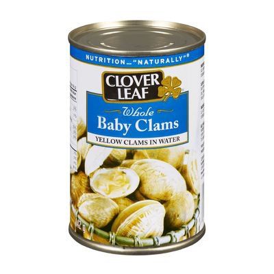 CLOVER LEAF Whole yellow baby clams in water 142 G x 6 tins From Canada